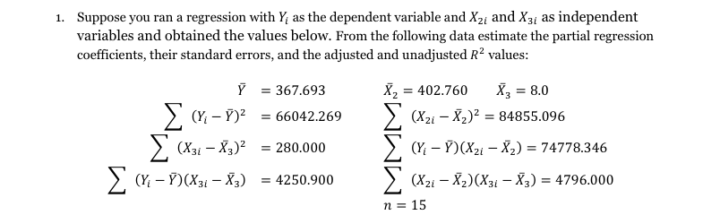 Solved Suppose you ran a regression with Yi as the dependent | Chegg.com