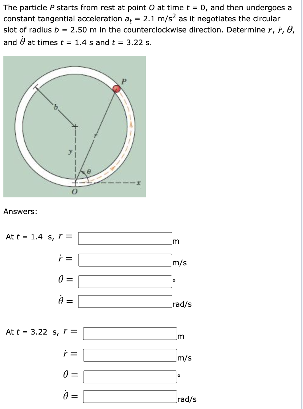 Solved The particle P starts from rest at point o at time t | Chegg.com