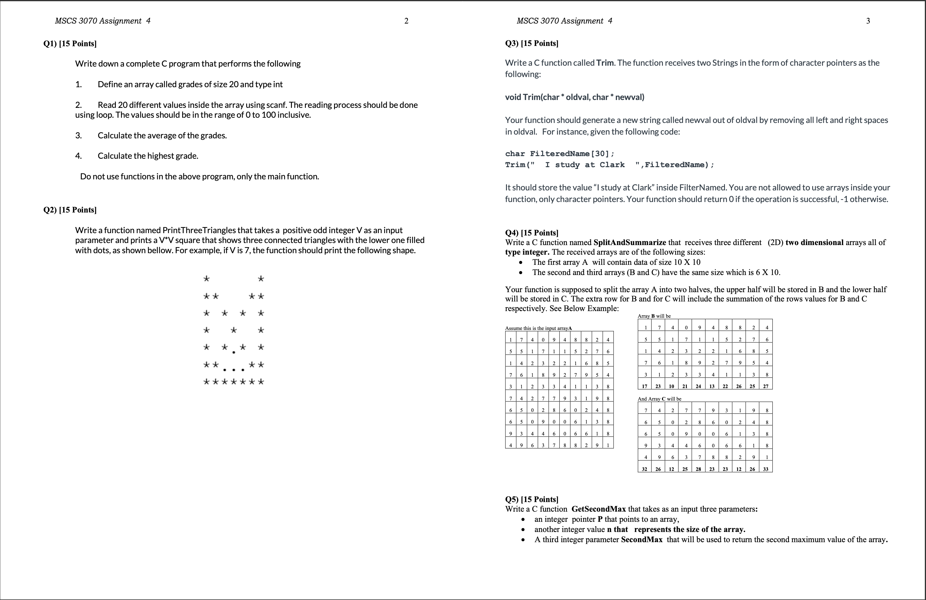 Solved Q1 15 Points Write Down A Complete C Program That 