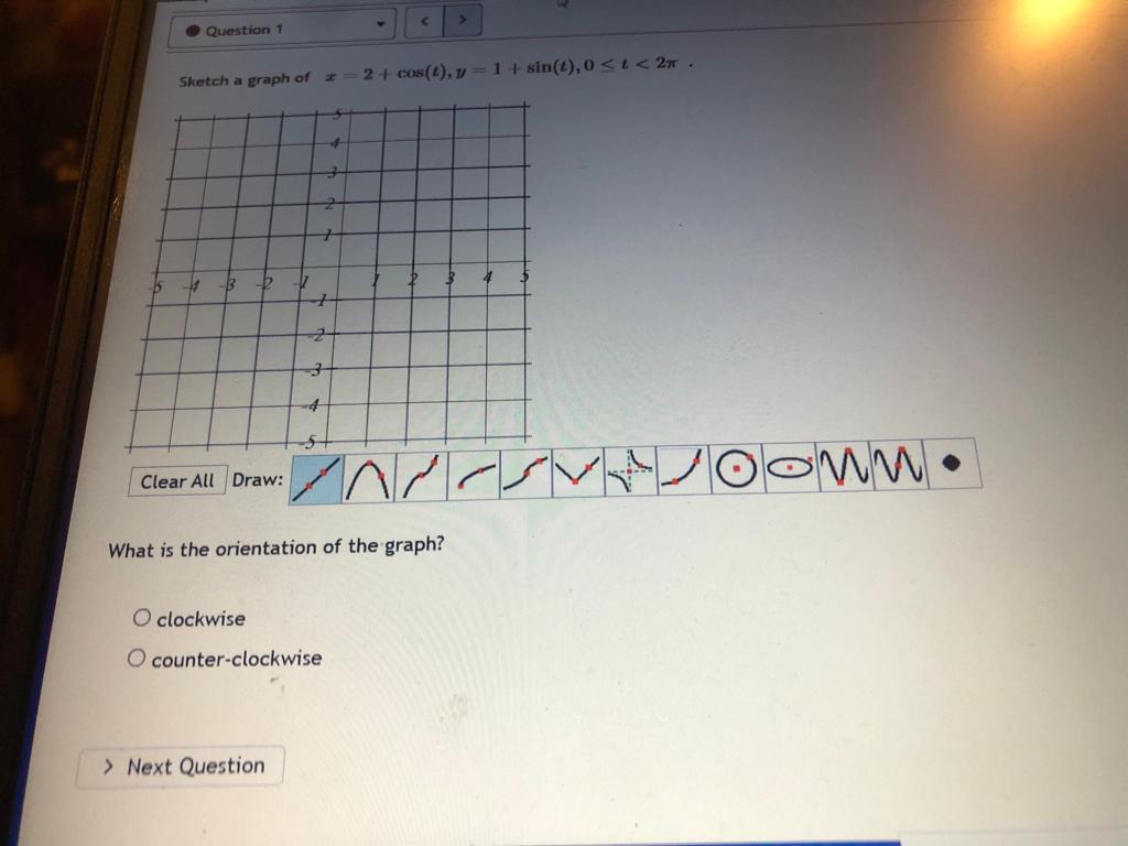 [Solved]: Sketch a graph of x=2+cos(t),y=1+sin(t),0t