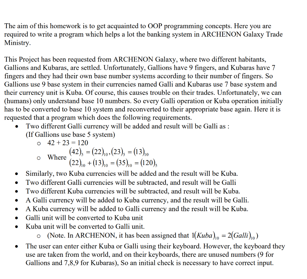 Solved The aim of this homework is to get acquainted to OOP | Chegg.com