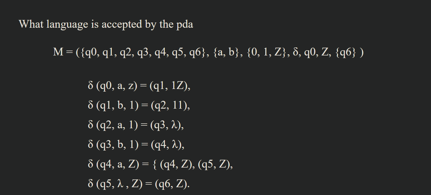 Solved What language is accepted by the pda M=({q0, q1, q2, | Chegg.com