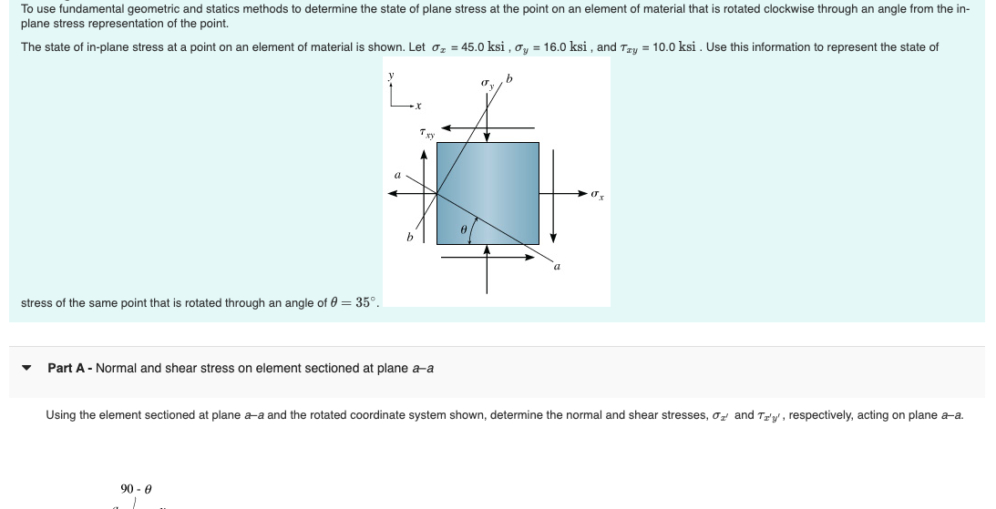 Solved To use fundamental geometric and statics methods to | Chegg.com