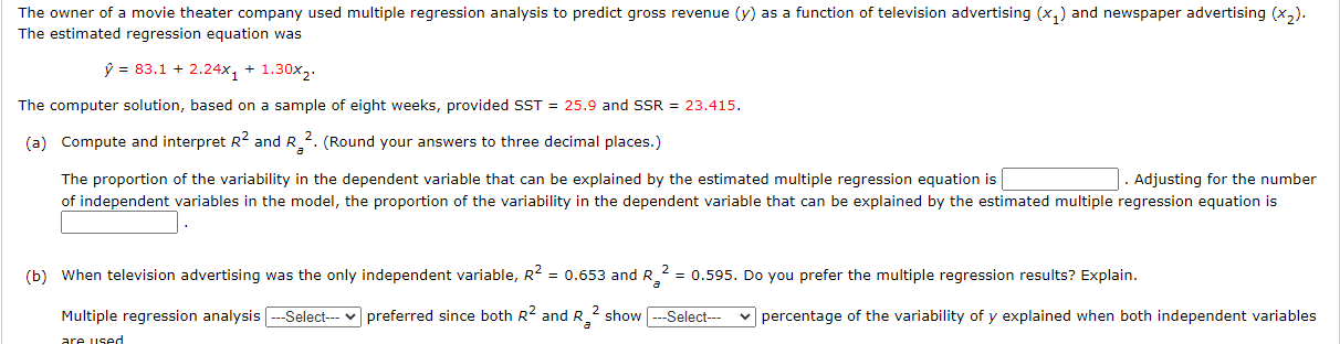 Solved The owner of a movie theater company used multiple | Chegg.com