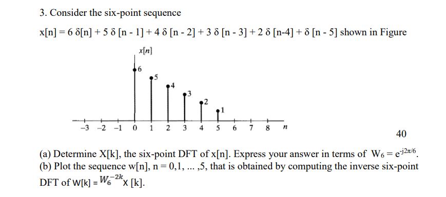 Solved 3. Consider the six-point sequence | Chegg.com