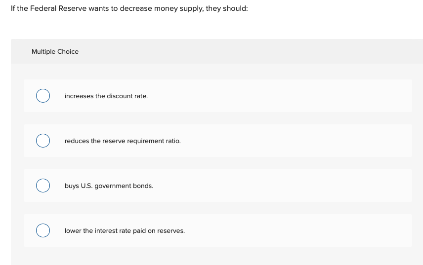 Solved When the Federal Reserve adjusts the required amount | Chegg.com