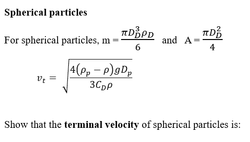 Solved Spherical particles For spherical particles, | Chegg.com