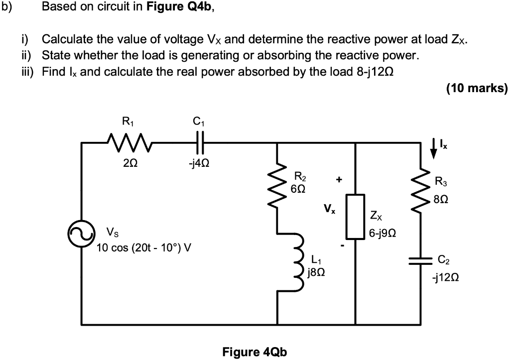 Solved b) Based on circuit in Figure Q4b, i) Calculate the | Chegg.com