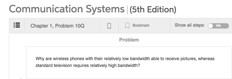Solved Communication Systems 5th Edition Chapter 1 8026