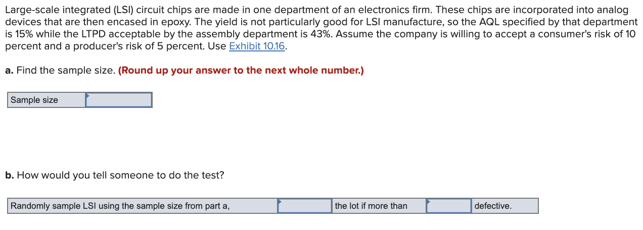 Solved Large-scale integrated (LSI) circuit chips are made | Chegg.com