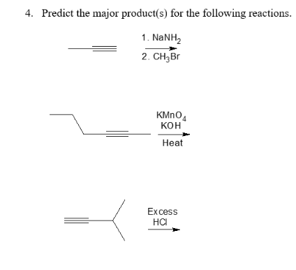 Solved 4. Predict the major product(s) for the following | Chegg.com
