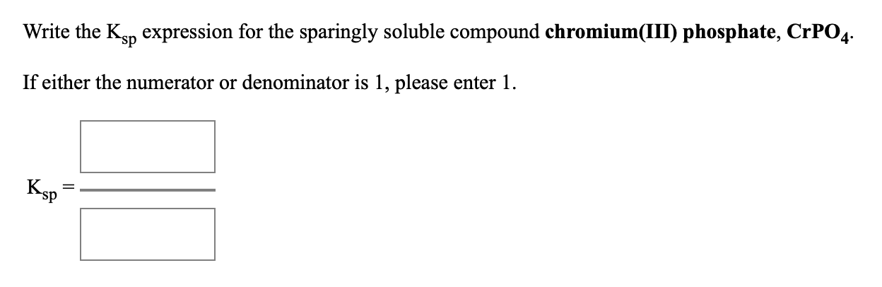Solved Write the Ksp expression for the sparingly soluble | Chegg.com