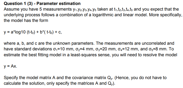 Solved Question 1 (3) - Parameter estimation Assume you have | Chegg.com