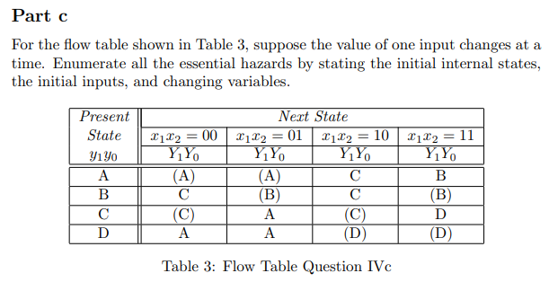 Part c For the flow table shown in Table 3, suppose | Chegg.com