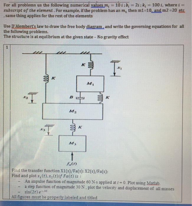 Solved For all problems us the following numerical values, | Chegg.com