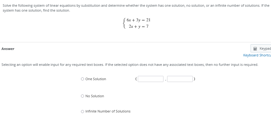 Solved Solve the following system of linear equations by | Chegg.com