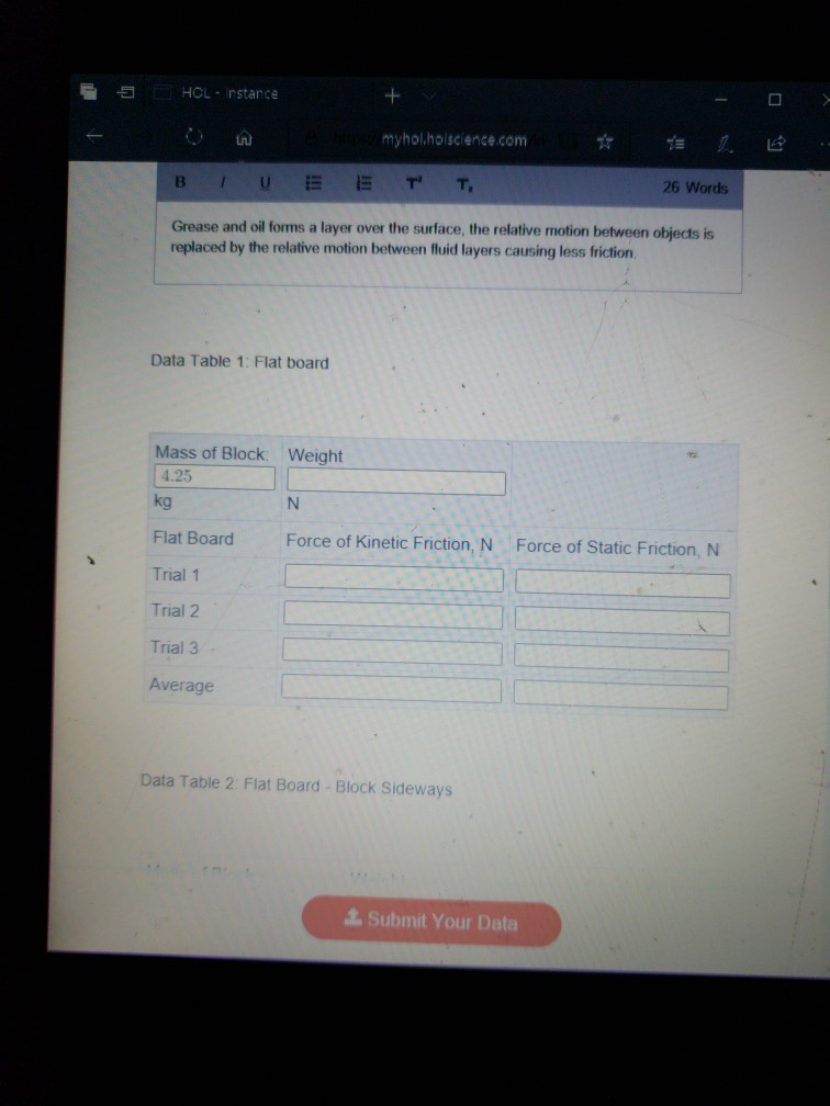 Solved HOL- Irstance myhol.hoiscience.com 26 Words Grease | Chegg.com