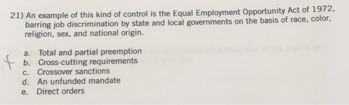 Solved 21) An example of this kind of control is the Equal | Chegg.com