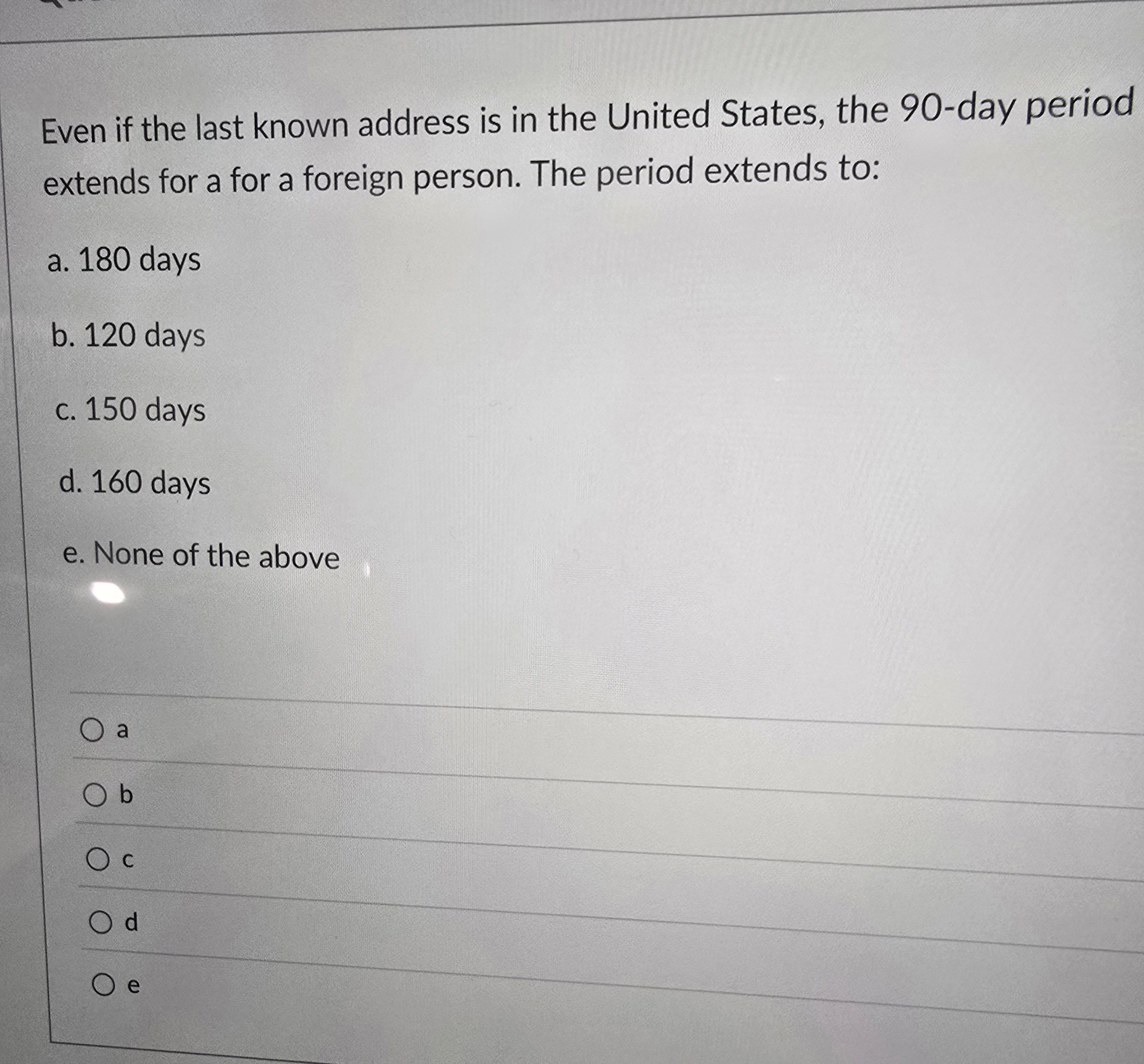 Solved by an EXPERT Even if the last known address is in the United | Chegg.com