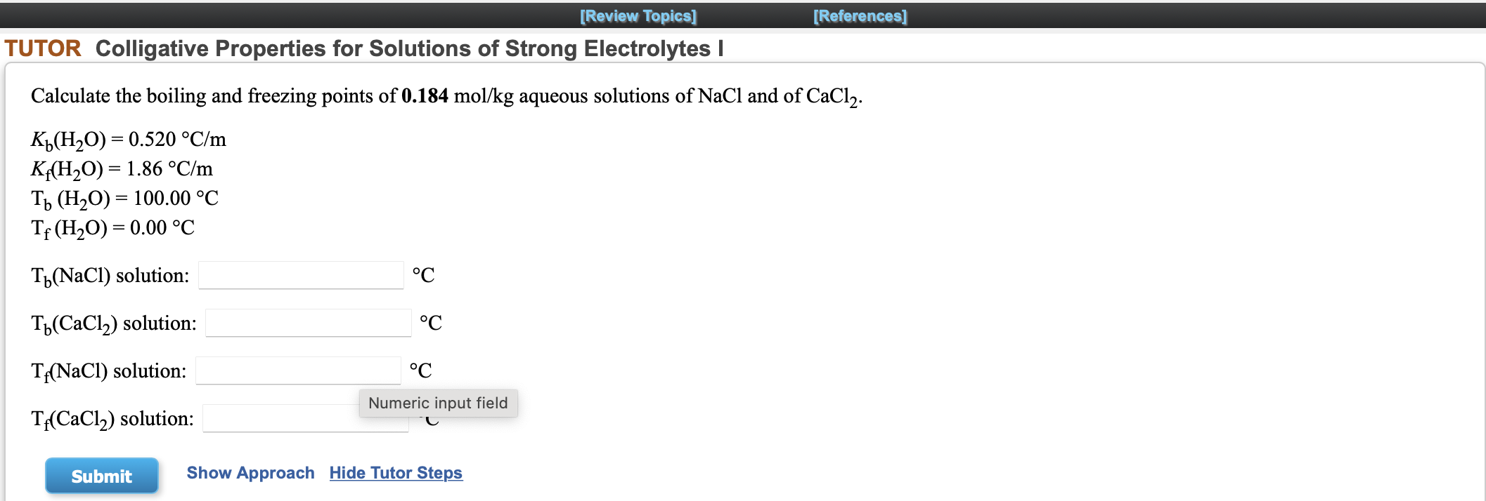 Solved [References) [Review Topics] TUTOR Colligative | Chegg.com
