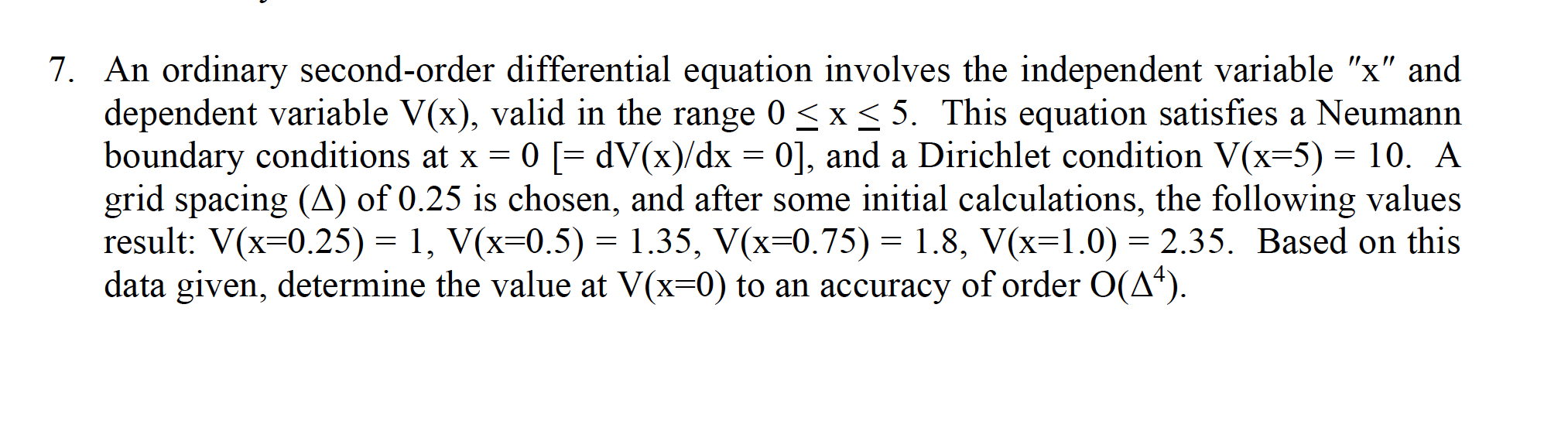 Solved 7. An ordinary second-order differential equation | Chegg.com