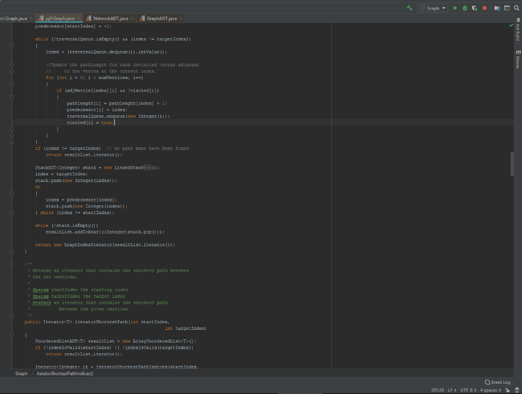 Solved Question: Complete the implementation of Graph.java | Chegg.com