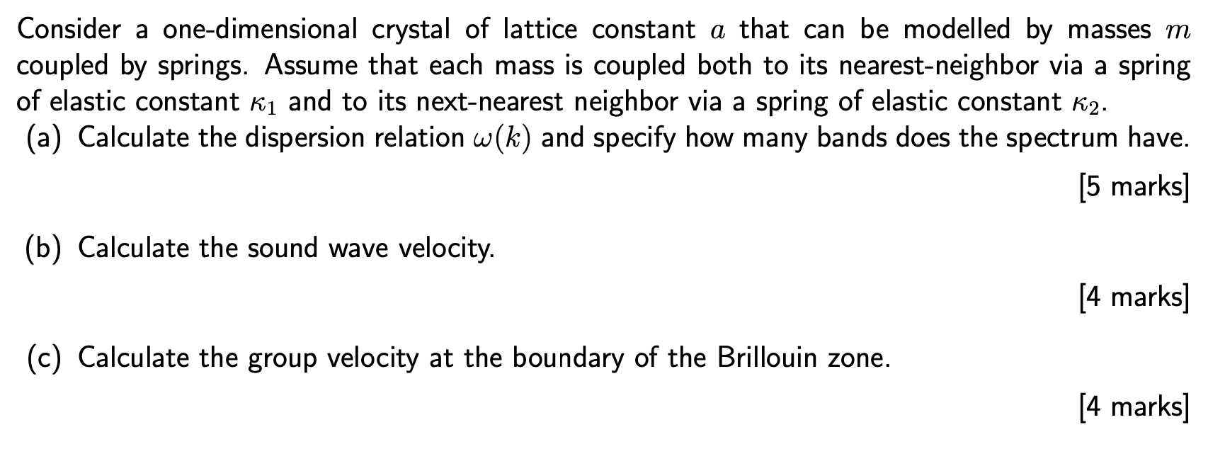 Solved Consider a one-dimensional crystal of lattice | Chegg.com