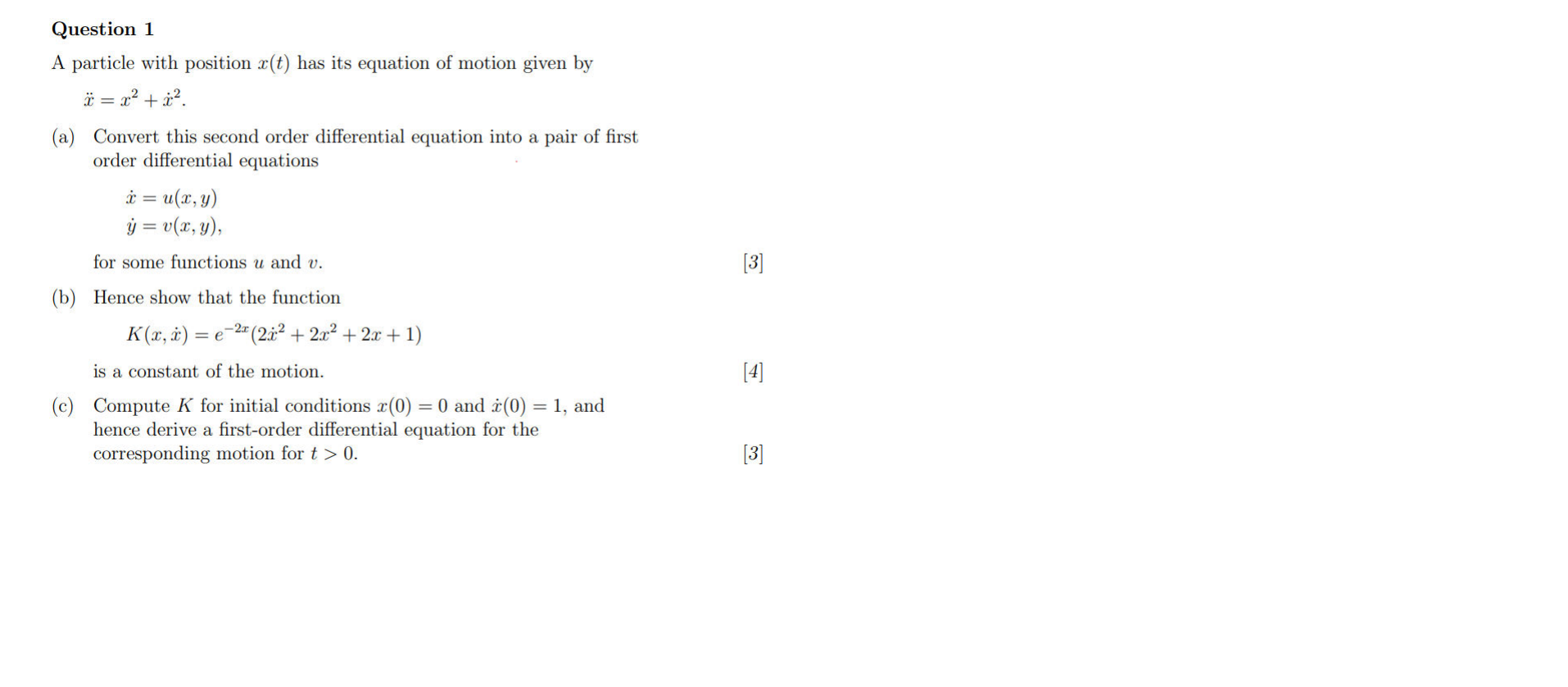 Solved Question 1 A particle with position r(t) has its | Chegg.com