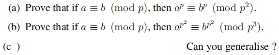Solved (a) Prove that if a = b (mod p), then a = b (mod p). | Chegg.com
