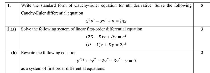 Solved 5 3 3 1. Write the standard form of Cauchy-Euler | Chegg.com