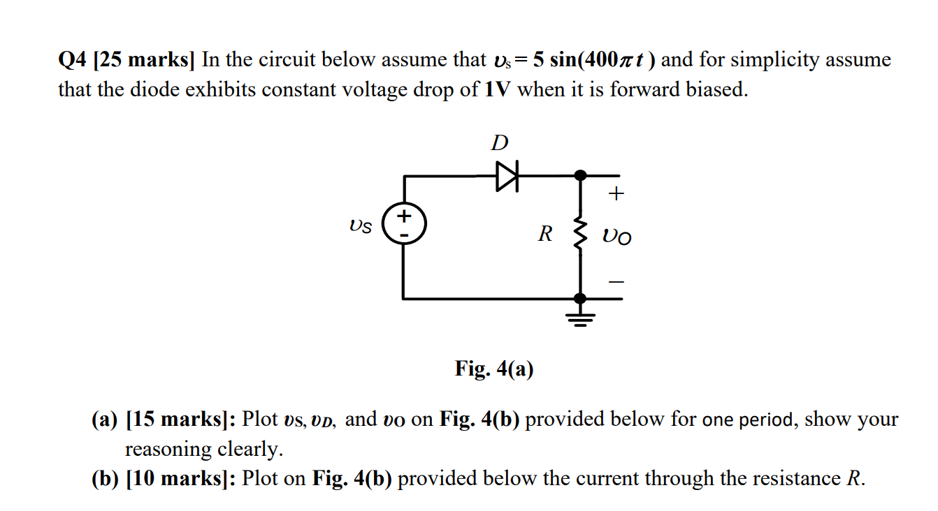 Solved Q4 [25 marks] In the circuit below assume that | Chegg.com