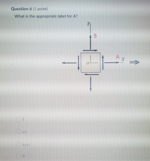 Solved Question 6 (1 point) What is the appropriate label | Chegg.com