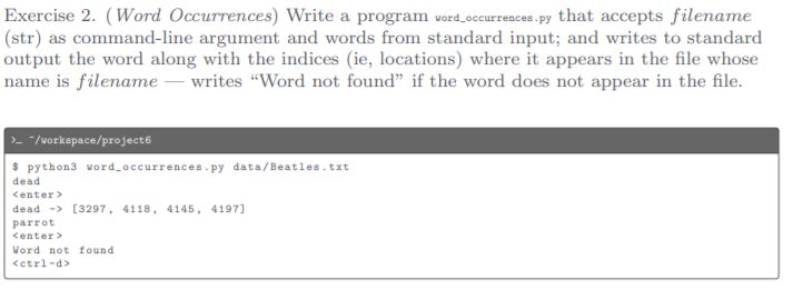 Solved Exercise 2. (Word Occurrences) Write a program | Chegg.com
