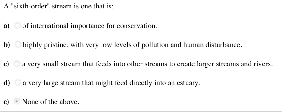 Solved A "sixth-order" stream is one that is: a) of | Chegg.com