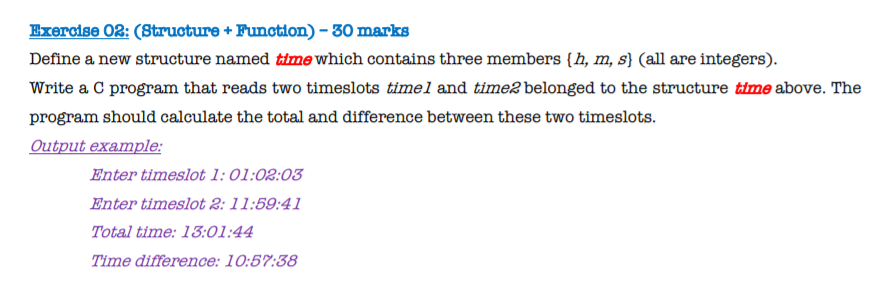Solved Exercise 02: (Structure + Function) - 30 marks Define | Chegg.com