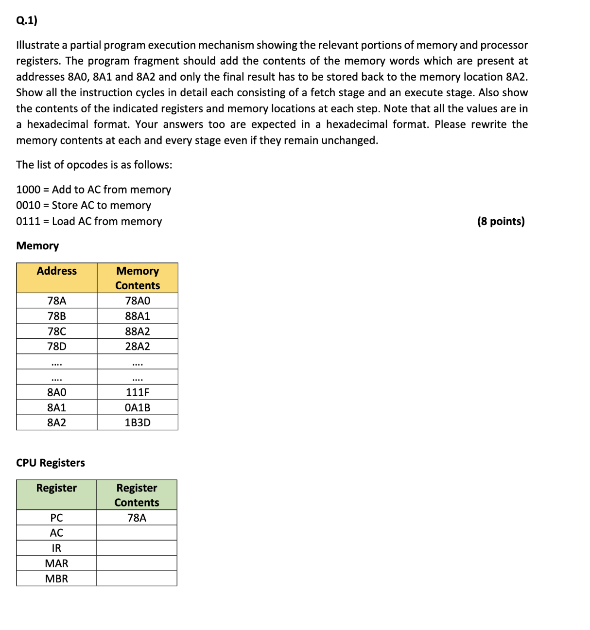 Solved Q.1) Illustrate a partial program execution mechanism | Chegg.com