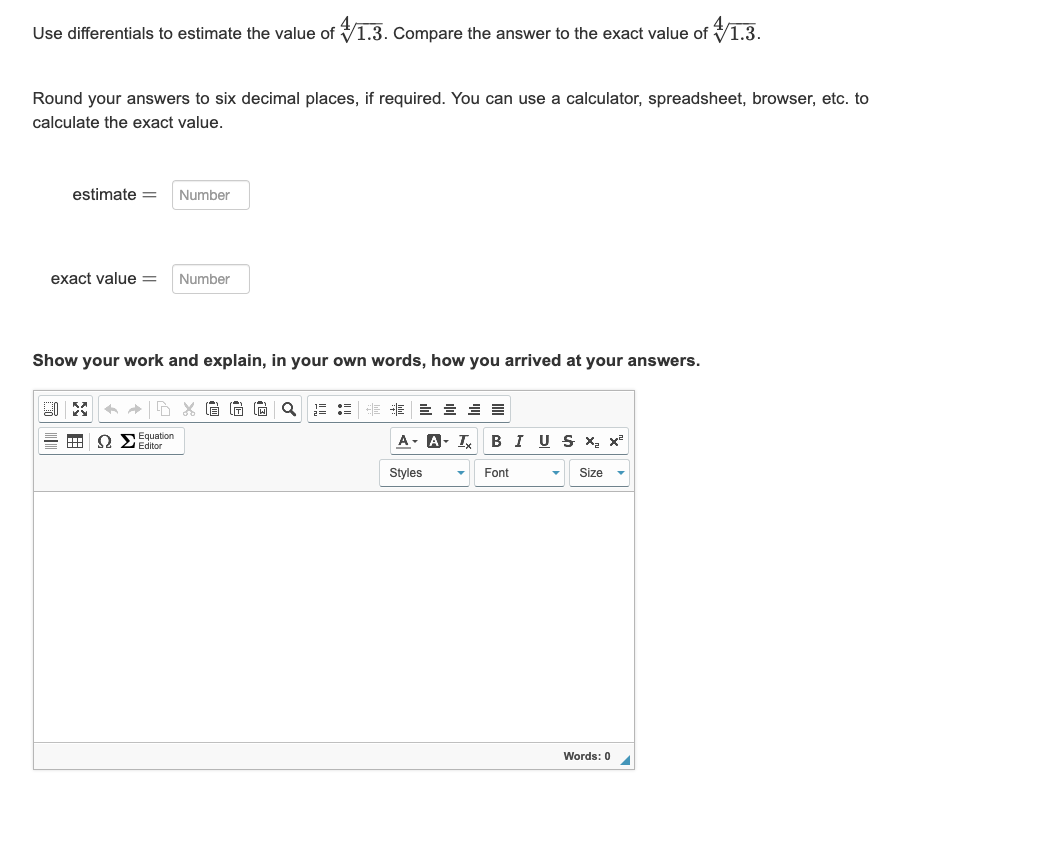 Solved Use differentials to estimate the value of 41.3. | Chegg.com