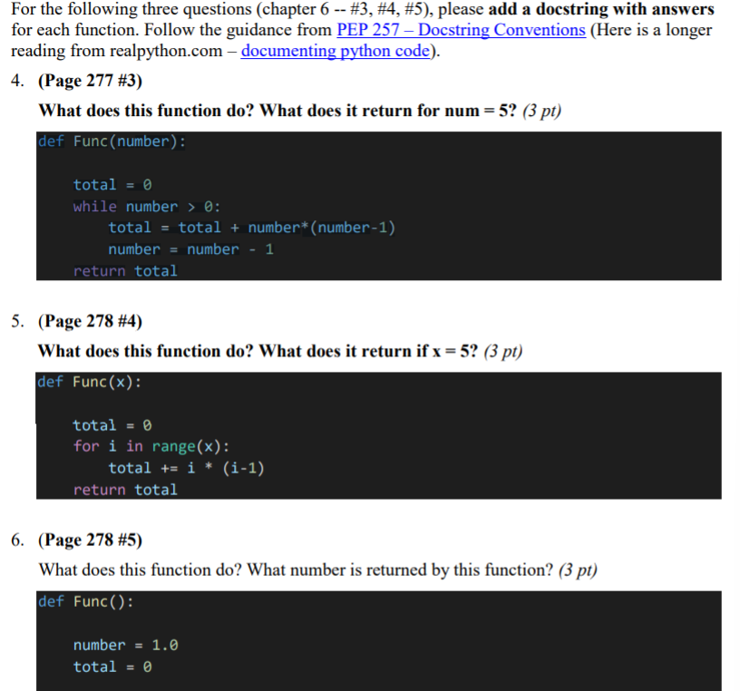 Solved For the following three questions (chapter 6 -- #3, | Chegg.com