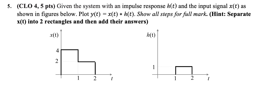 [Solved]: (CLO 4, 5 pts) Given the system with an impulse re