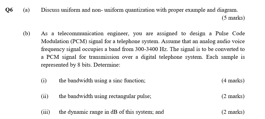 Solved Discuss uniform and non- uniform quantization with | Chegg.com