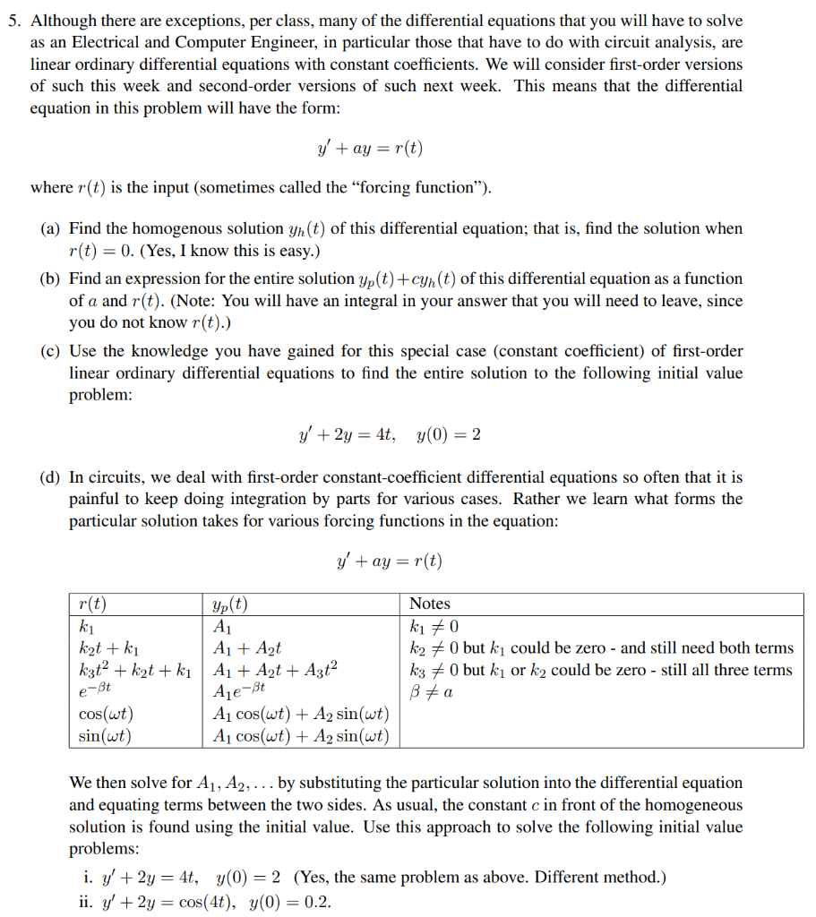 5. Although there are exceptions, per class, many of | Chegg.com