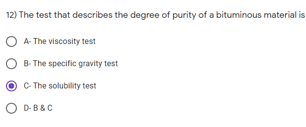 Solved 12) The test that describes the degree of purity of a | Chegg.com