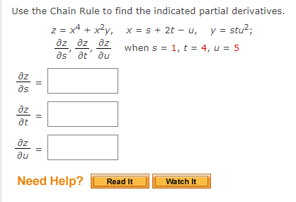 Solved Use the Chain Rule to find the indicated partial | Chegg.com