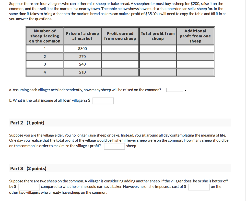 Solved Suppose there are four villagers who can either raise | Chegg.com