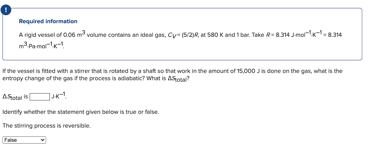 Solved Required information A rigid vessel of 0.06 m3 volume | Chegg.com