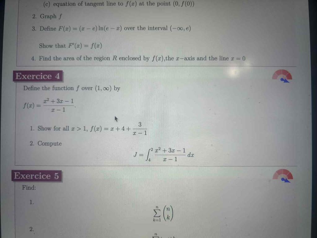 Solved (c) equation of tangent line to f(x) at the point | Chegg.com