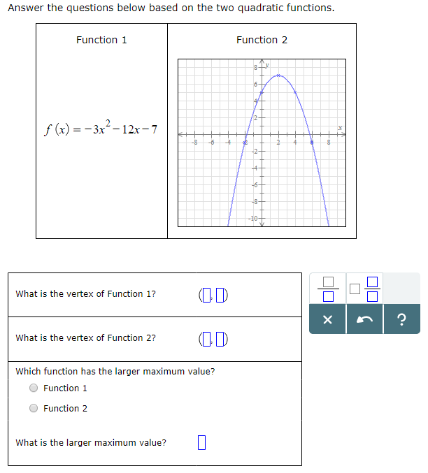 Solved Answer the questions below based on the two quadratic | Chegg.com