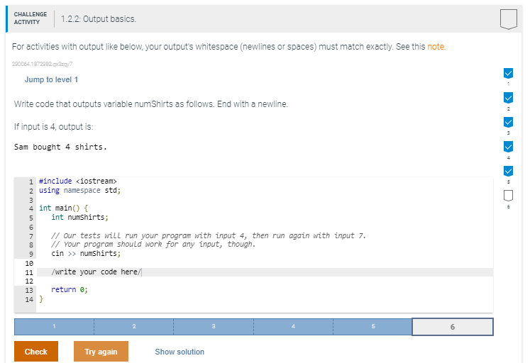 Solved CHALLENGE ACTIVITY 1.2.2: Output basics 0 For | Chegg.com