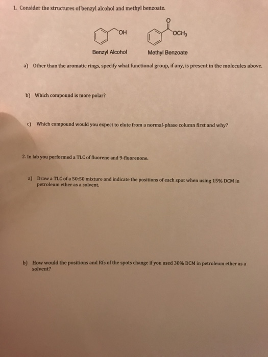 Solved Consider the structures of benzyl alcohol and methyl | Chegg.com