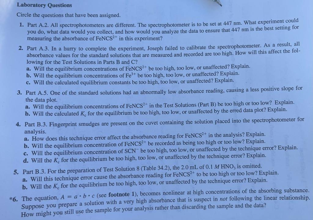 Solved Circle the questions that have been assigned. 1. Part | Chegg.com